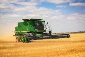 farm photography print (not framed) picture of combine cutting wheat during harvest in colorado country wall art farmhouse decor (16" x 20")