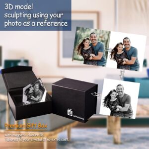 PD 3DPIXDANCE 3D Crystal Photo, Personalized Gifts with Your Own Photo for Fathers Day. Customized Gift for Birthday, Wedding, Anniversary, Memorial, Mother’s Day