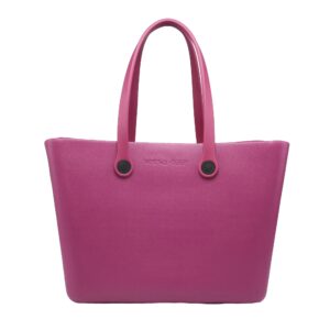 jen & co. carrie ethylene vinyl acetate waterproof versa-tote, berry pink