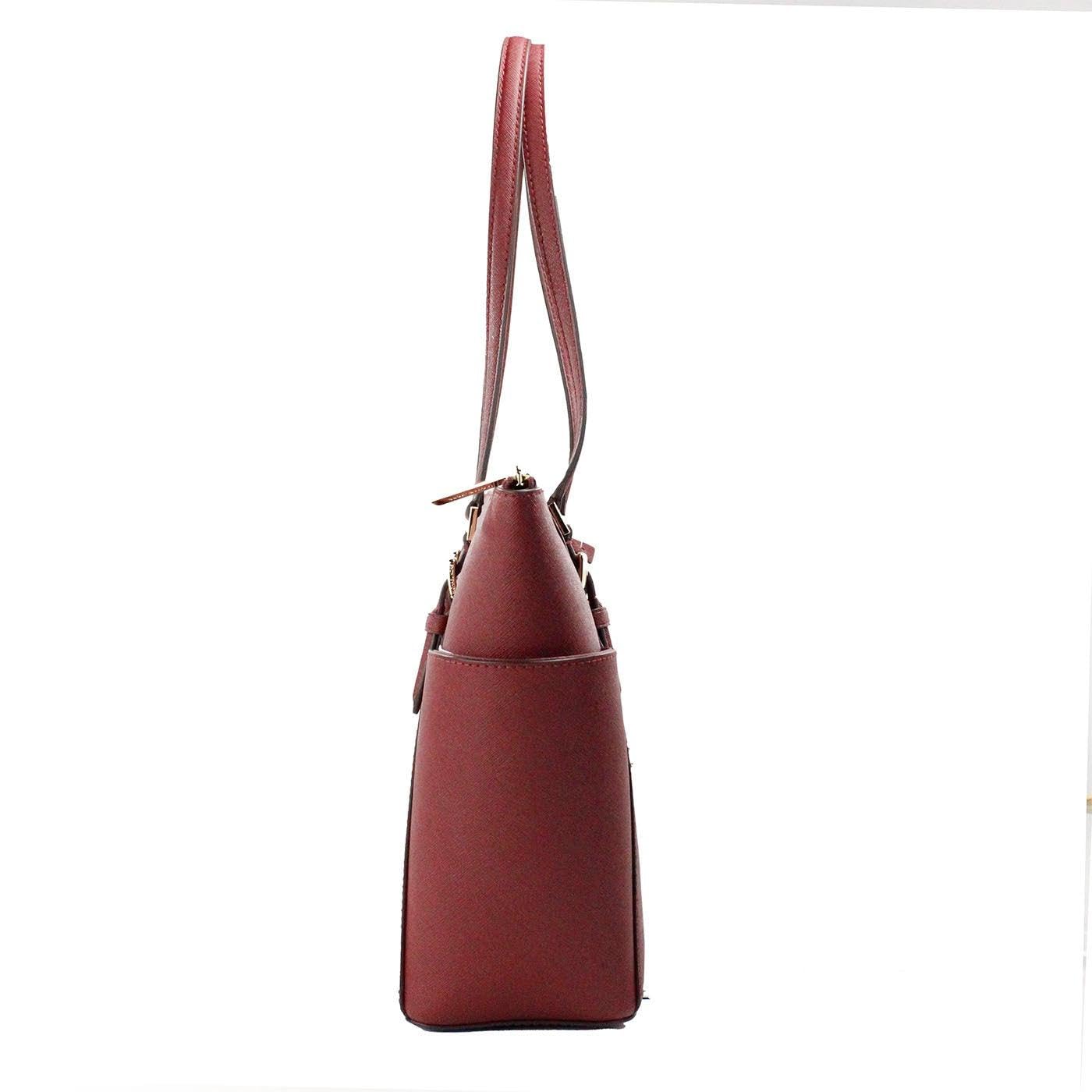 Michael Kors Charlotte Large Top Zip Tote (Dark Cherry)