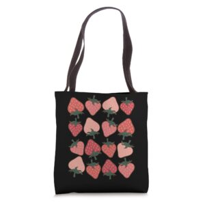 strawberry pattern fruitarian berry strawberries fruit lover tote bag