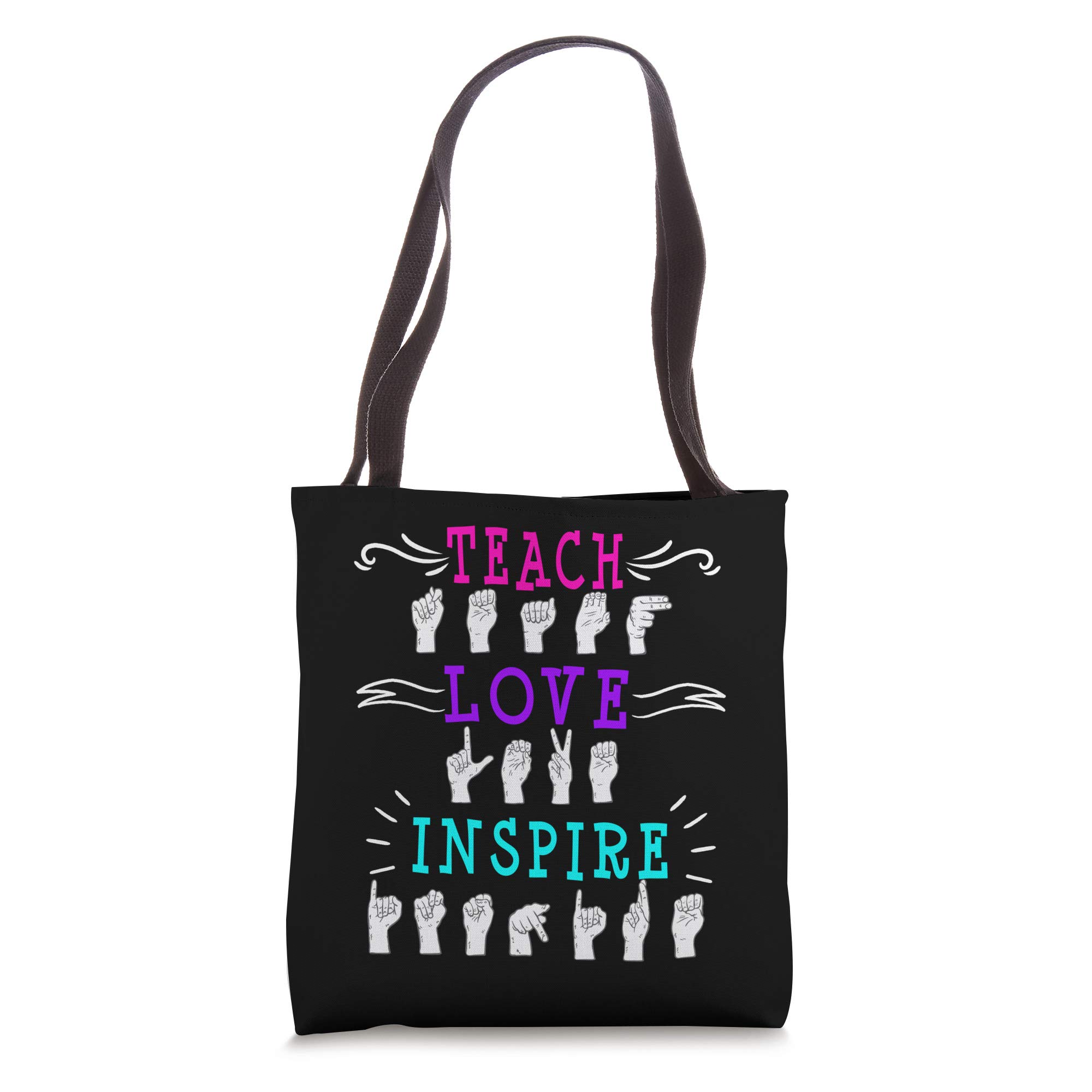 American Sign Language ASL Teacher Hearing Impaired Inspire Tote Bag