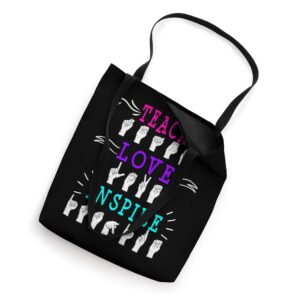 American Sign Language ASL Teacher Hearing Impaired Inspire Tote Bag