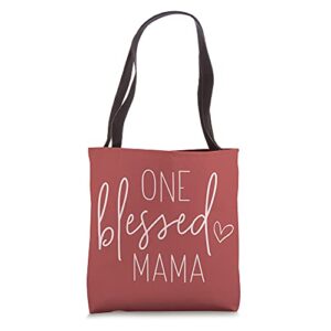 one blessed mama - cute quote sayings for mom goji berry red tote bag