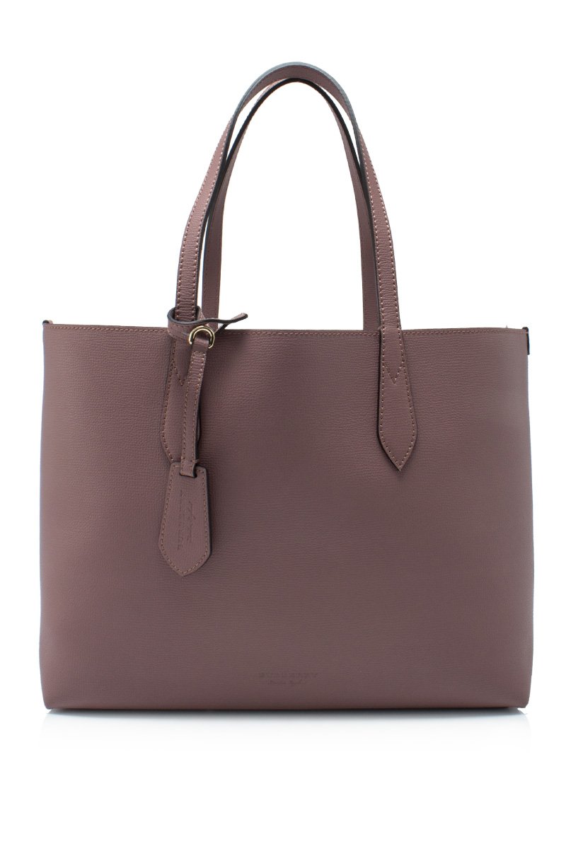 Burberry Medium Reversible Leather Tote- Light Elderberry