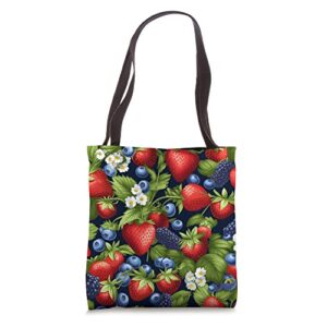 blueberries strawberries blackberries just berries tote bag