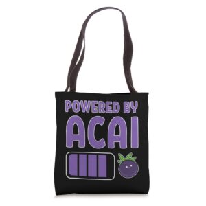 powered by acai foodie superfood berry bowl vegan berries tote bag