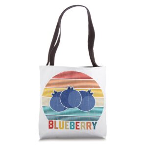 blueberry retro funny berry lover eater graphic tote bag