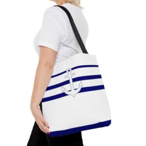 Berry Caye Anchor Tote Bag - White (Medium)