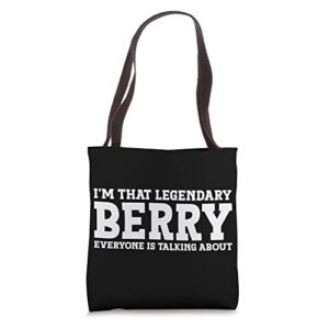 berry personal name first name funny berry tote bag