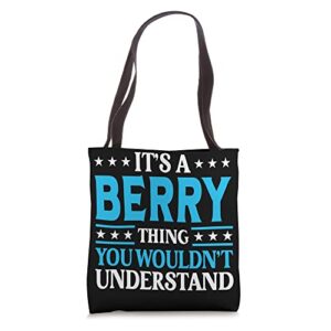 it's a berry thing personal name funny berry tote bag