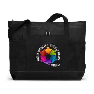 social work is a work of heart personalized tote bag, counselor, social worker appreciation