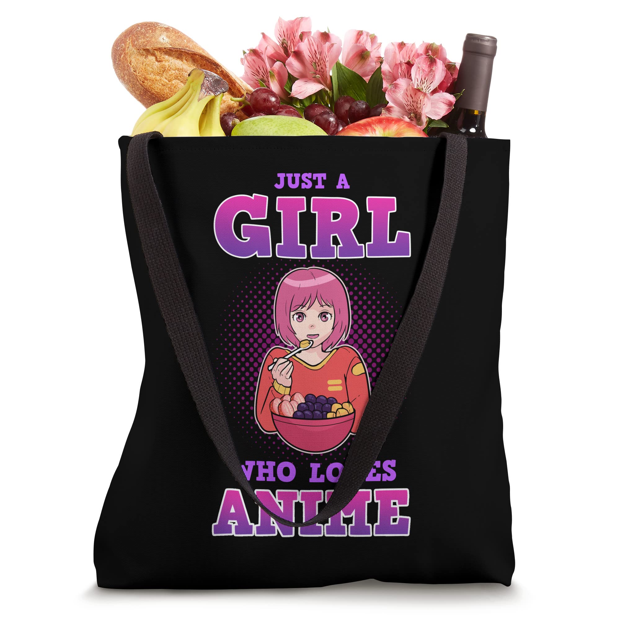 Just A Girl Who Loves Anime And Acai Berries Superfood Berry Tote Bag