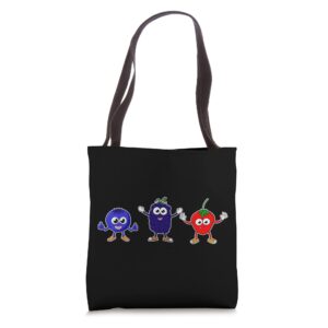 blueberry, blackberry and strawberry - berries tote bag