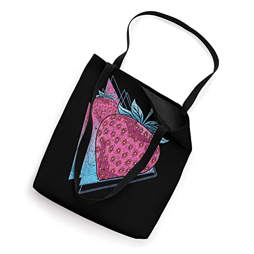 90s Synthwave Aesthetics Red Berry Vaporwave Strawberry Tote Bag