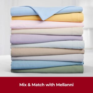 Mellanni Twin Sheets Set - 3 PC Iconic Collection Bedding Sheets & Pillowcases - Hotel Luxury, Extra Soft, Cooling Bed Sheets - Deep Pocket up to 16 inch (Twin, White)