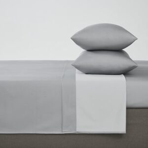 Linen Closet Luxury Cotton 1200 Thread Count Hotel Luxury 4-Piece Sheet Set, King, Light Gray