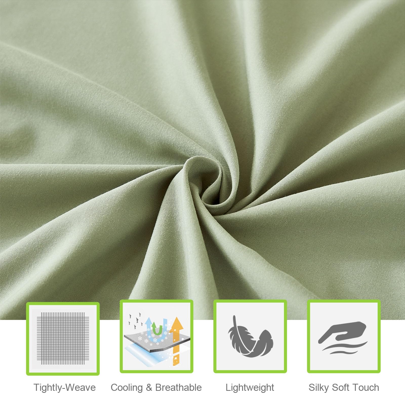 ILAVANDE Queen Sheets Set 6 Piece,Hotel Luxury Super Soft 1800 Series Microfiber Queen Bed Sheets Set-Wrinkle Free & Breathable-14 Deep Pocket Sheets for Queen Size Bed(Queen,Sage Green)