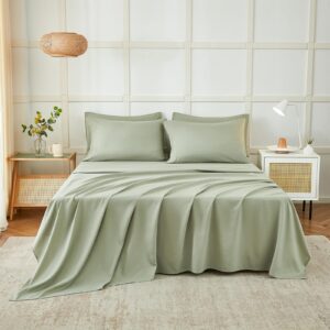 ILAVANDE Queen Sheets Set 6 Piece,Hotel Luxury Super Soft 1800 Series Microfiber Queen Bed Sheets Set-Wrinkle Free & Breathable-14 Deep Pocket Sheets for Queen Size Bed(Queen,Sage Green)