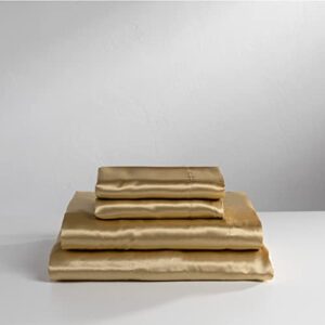 baltic linen satin luxury sheet set full gold 4-piece set