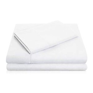 malouf double brushed microfiber super soft luxury bed sheet set - wrinkle resistant - queen size - white