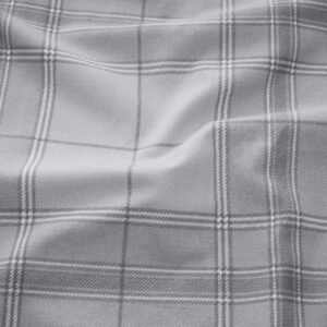 Mellanni Flannel Bed Sheets Set - 4 pc Luxury 100% Heavyweight 180GSM Cotton - Lightweight, Cozy - Deep Pockets, All Around Elastic - Soft, Warm, Breathable(Queen, Light Gray Plaid)