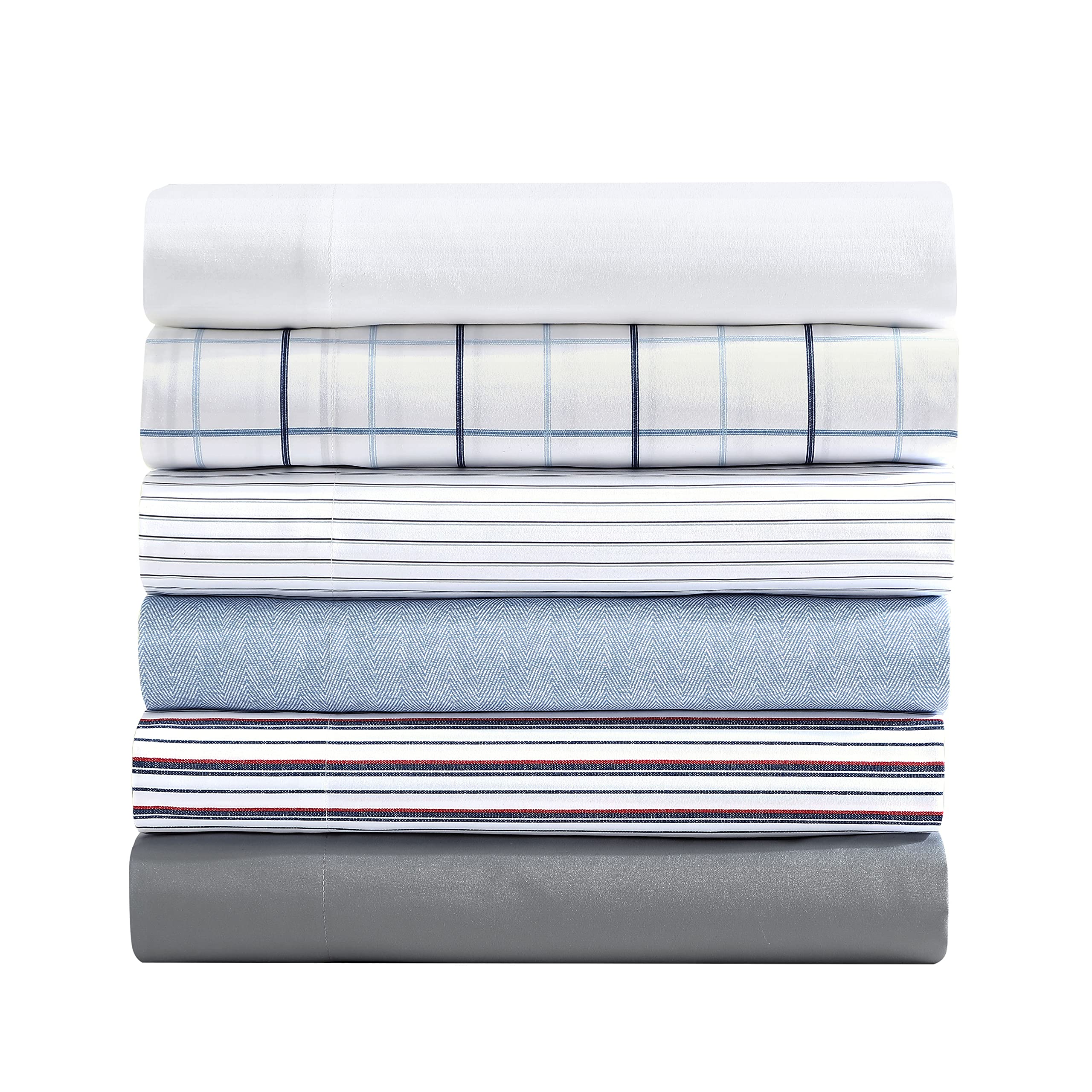 Nautica - Full Sheet Set, Deep Pocket Fitted Sheet and Pillowcase Set, Casual Home Decor (Clarkson Blue, Full)