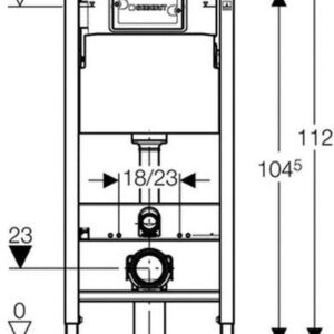 GEBERIT K11660 WC Element DUOFIX Basic, Bauhöhe: 112 cm, Breite 50 cm