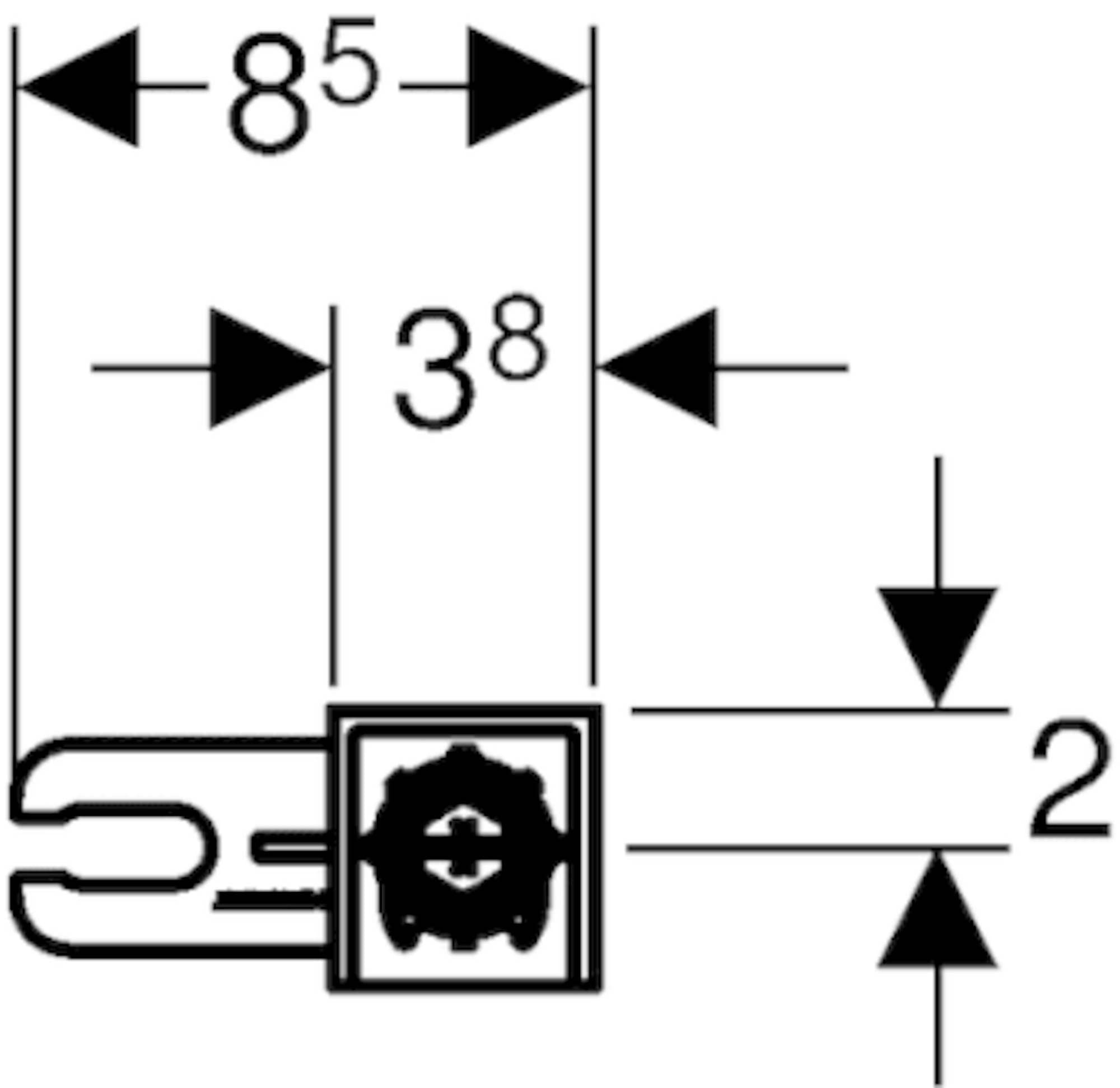 Geberit GEB111815001 Wall Anchor Set for Individual Assembly DUOFIX, 24.6 x 1.2 x 16.4 cm, Chrome