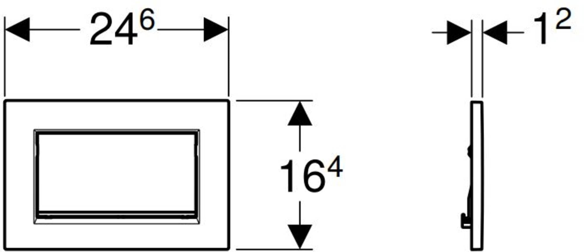 Geberit actuator plate Sigma30 for stop-and-go flush, screwable: black matt coated, easy-to-clean coated, bright chrome-plated