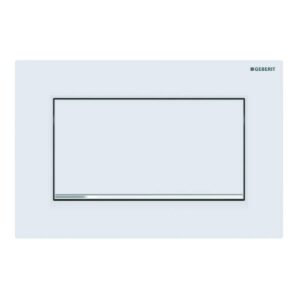 geberit actuator plate sigma30 for stop-and-go flush, screwable: white matt coated, easy-to-clean coated, bright chrome-plated