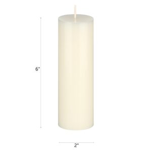 Mega Candles 6 pcs Unscented Ivory Round Pillar Candle, Hand Poured Premium Wax Candles 2 Inch x 6 Inch, Home Décor, Wedding Receptions, Baby Showers, Birthdays, Celebrations, Party Favors & More