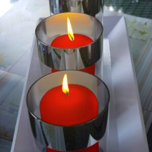 HYOOLA Red Pillar Candles 2-inch x 4-inch - Unscented Pillar Candles - Set of 4 - European Made