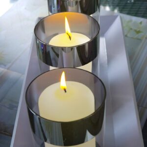 HYOOLA Ivory Pillar Candles 2x3 Inch - Unscented Pillar Candles - Set of 4 - European Made