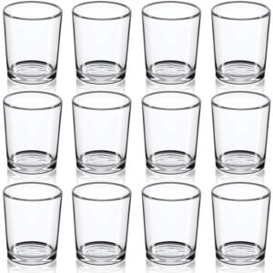 darjen votive candle holders set of 12 - glass votives holder - clear floating tealight candle holder bulk for table centerpieces & wedding decor