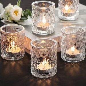 nitime 12pcs votive candle holders, clear glass candle holder in bulk, tealight candle holder for wedding decor, table centerpiece, home decor and holiday decor