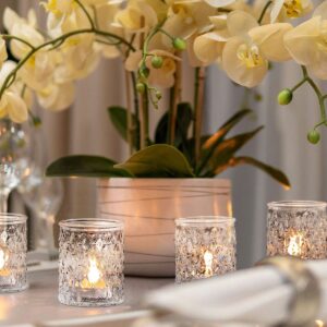 NITIME 12pcs Votive Candle Holders, Clear Glass Candle Holder in Bulk, Tealight Candle Holder for Wedding Decor, Table Centerpiece, Home Decor and Holiday Decor