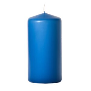 kys pack of 2, pressed 3" x 6" pillar candles unscented colonial blue for weddings, home & event decoration, relaxation, made in us