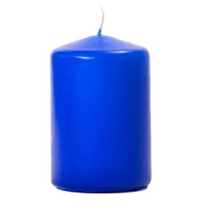 kys pack of 2, pressed 3" x 4" pillar candles unscented royal blue for weddings, home & event decoration, relaxation, made in us