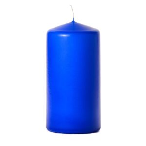 kys pack of 2, pressed 3" x 6" pillar candles unscented royal blue for weddings, home & event decoration, relaxation, made in us