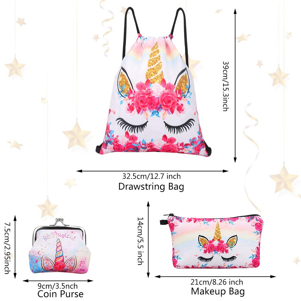 RHCPFOVR Unicorn Gifts for Girls - Unicorn Bag,Girls Gifts,Birthday Decorations for Teen Girls 8 Pcs