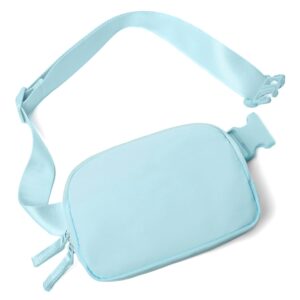 belt bag for women two-way zipper fanny pack crossbody bags for women fashion waist packs cross body fanny pack with adjustable strap gifts for teen girls (icing blue)