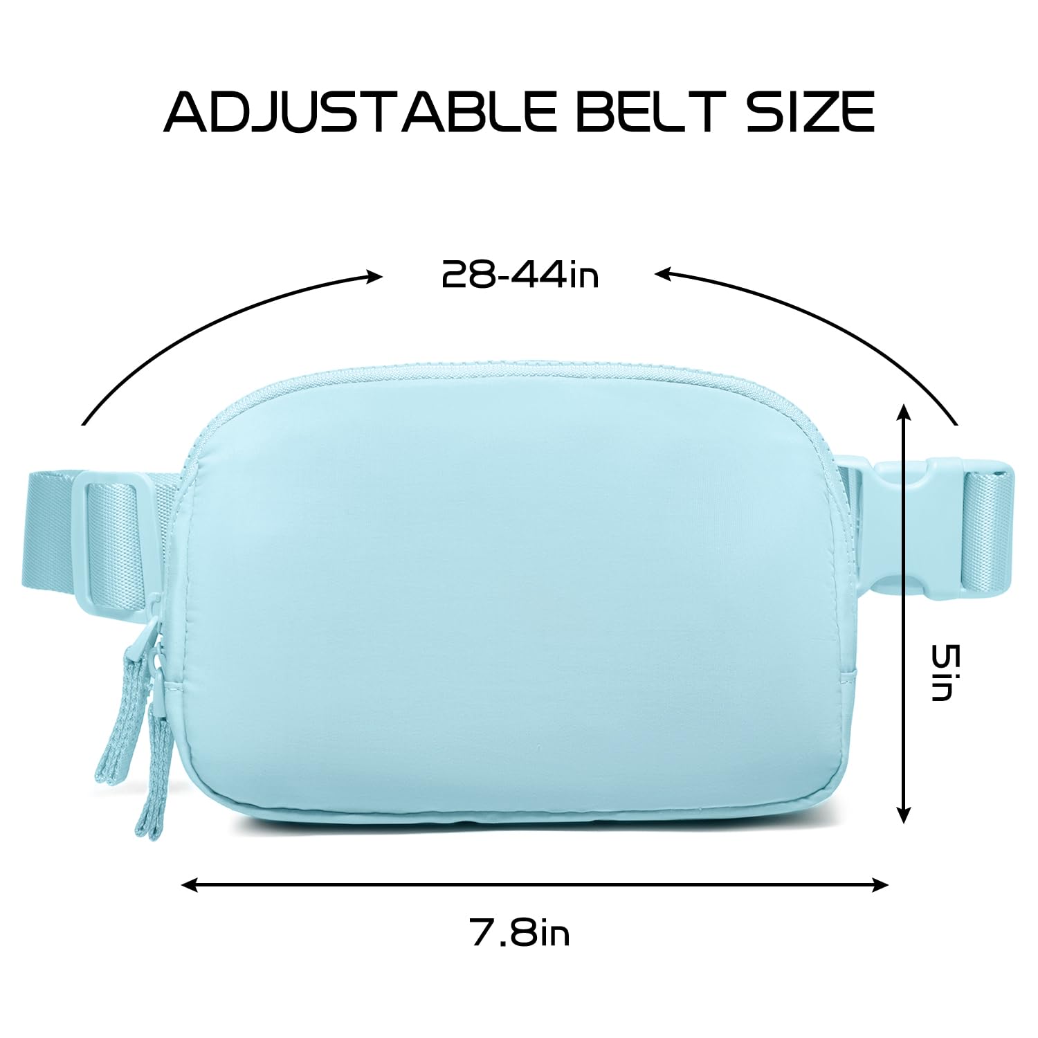 Belt Bag for Women Two-Way Zipper Fanny Pack Crossbody Bags for Women Fashion Waist Packs Cross Body Fanny Pack with Adjustable Strap Gifts for Teen Girls (Icing blue)