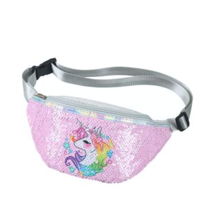 girl’s unicorn fanny pack - cute kids travel waist bag - crossbody belt bag sport running camping trip - christmas gift for girls