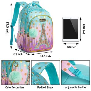 MOHCO Kids Backpack 17inch with Lunch Bag and Pencil Case Lightweight School Backpack for Teens, Girls, Boys, Elementary and Middle school