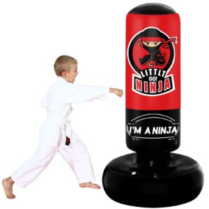 vcolan larger stable punching bag for kids,67" inflatable kids punching bag for kids age 5-12,free standing ninja boxing bag,christmas birthday gifts for boys girls practicing karate,taekwondo,mma