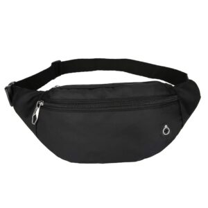 daitet fanny pack waist pack bag for men, women, kids, waist bag adjustable belt, waterproof travel bag, running bag (glossy black)