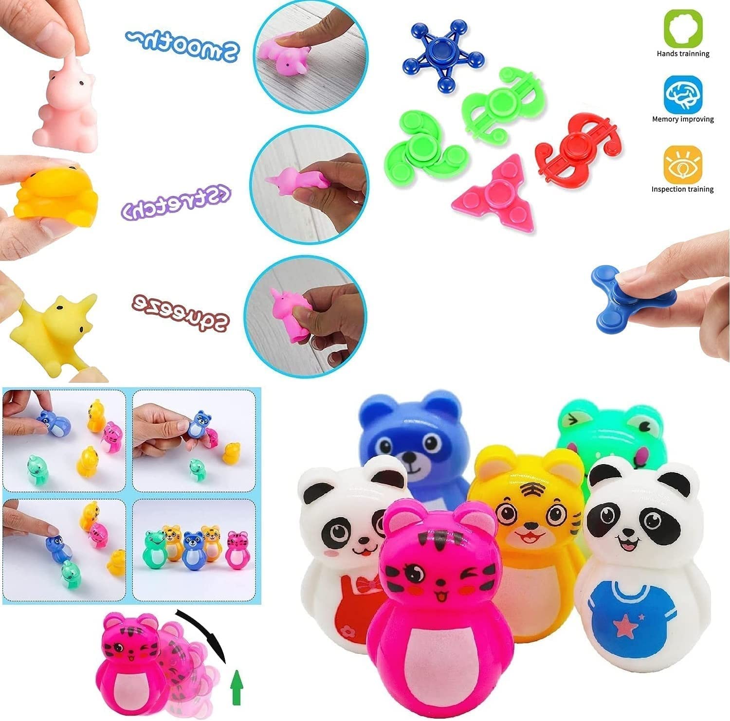 60 Pcs Party Favors for Kids, Pop Fidget Toys, Treasure Box Toys, Classroom Prizes, Pinata Filler, Goodie Bag Stuffers, Treasure Chest, Prize Box Toys for Boys Girls