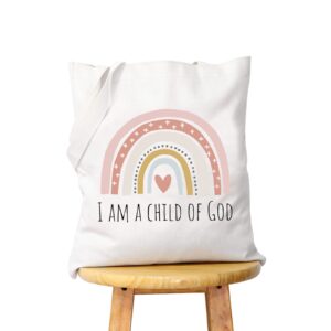 wcgxko religious gift goddaughter gifts i am a child of god first communion gifts baptism gifts for godchild (i am a child of god tote)