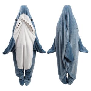 shark blanket hoodie kid, wearable shark blanket, shark sleeping bag, soft cozy warm flannel hoodie, shark blanket onesie kids(s)